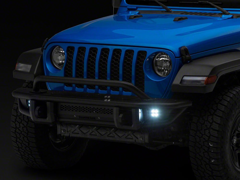 Barricade HD4 Tubular Style Front Bumper with LED Fog Lights (20-25 Je ...